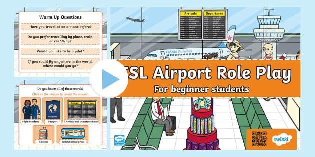 ESL Airport Role Play Lesson for Beginners (teacher made)