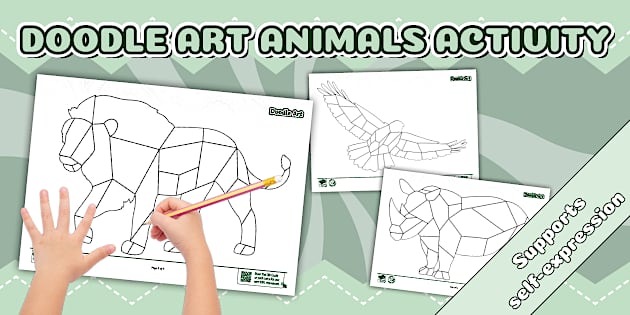 Doodle Art Animals Activity - Twinkl KS2 Art
