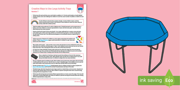 EYFS Creative Ways to Use Large Activity Trays: Number 7