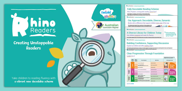 FREE! - Rhino Readers Australia Product Guide (teacher made)