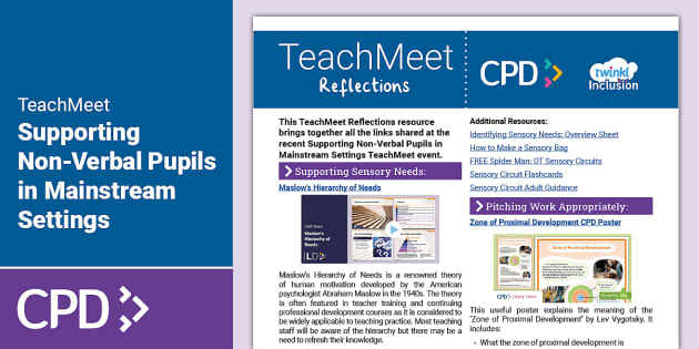 FREE! - TeachMeet Reflections - Supporting Non-Verbal Pupils in Mainstream FREE! - TeachMeet Reflections - Supporting Non-Verbal Pupils in Mainstream