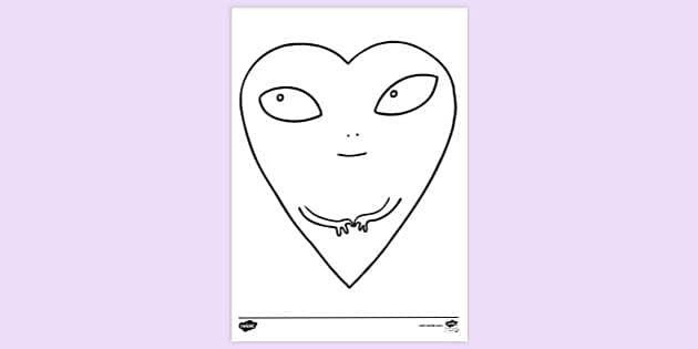 Heart Alien Colouring | Colouring Sheets (teacher made)