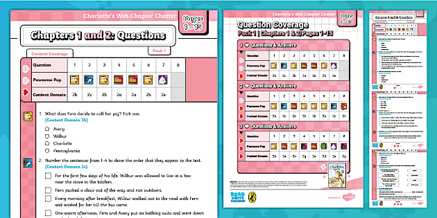 FREE! - LKS2 Charlotte's Web Chapter Chatter Comprehension Pack 1