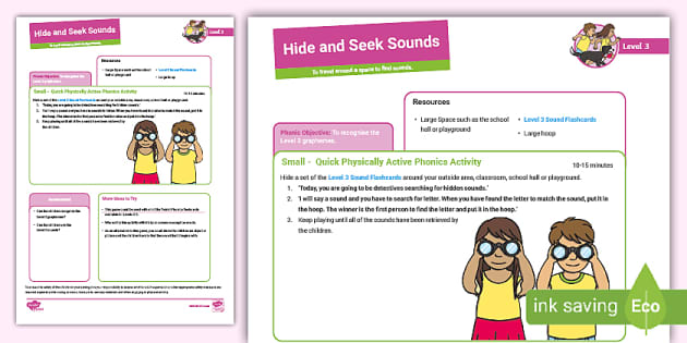 Level 3 Physically Active Phonics Quick Game: Hide and Seek
