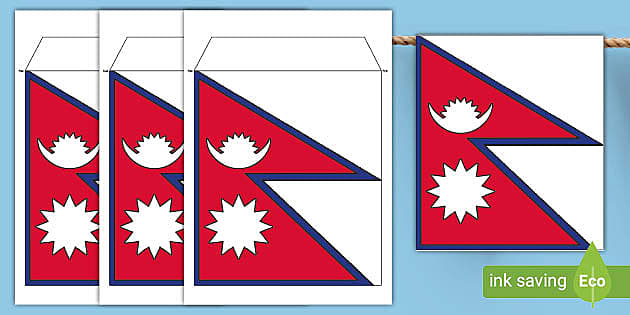 Nepal Flag Bunting (teacher made) - Twinkl