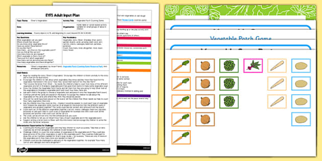 EYFS Vegetable Patch Counting Game Adult Input Plan and Resource Pack