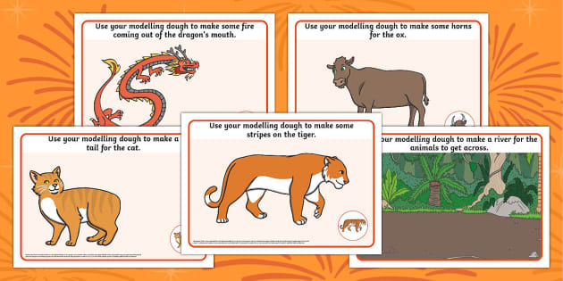 Chinese New Year Story Modelling Dough Mats - Twinkl