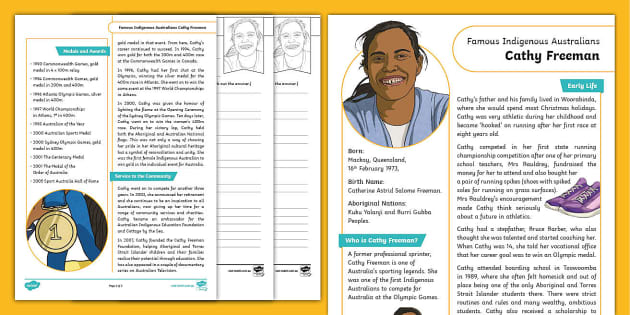 Famous Indigenous Australians - Cathy Freeman Differentiated Reading