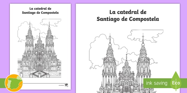 Hoja de colorear: Catedral de Santiago de Compostela
