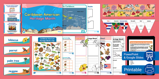 Caribbean American Heritage Month Activity Pack K-2nd Grade