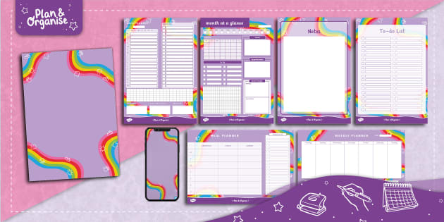 * NEW * Purple Rainbow | Productivity Pack (teacher made)