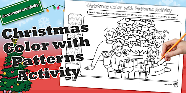 Christmas Color with Patterns Activity