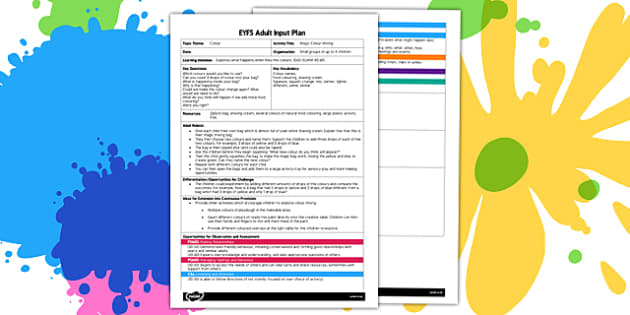 EYFS Magic Colour Mixing Adult Input Plan (teacher made)