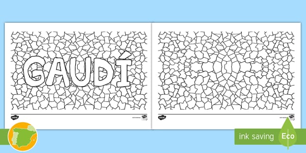 Colorea el trencadís de Gaudí (l'enseignant a fait)