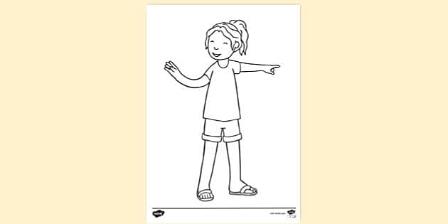 FREE! - Girl Pointing | Colouring Sheets (teacher made)