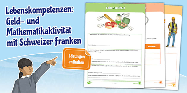 Lebenskompetenzen: Geld- und Mathematikaktivität mit Schweizer Franken