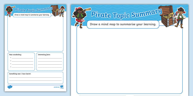 Pirates Topic Summary Template (teacher made) - Twinkl