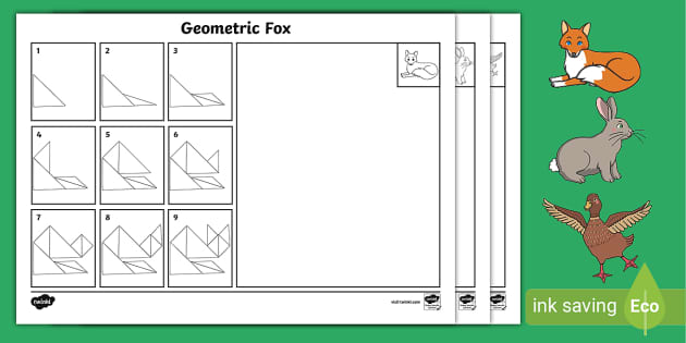 How to Draw Geometric Animals Step by Step