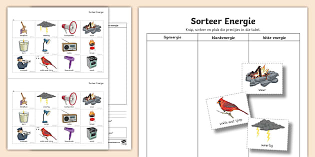 Tipes Energie Sortering Aktiwiteit (teacher made) - Twinkl