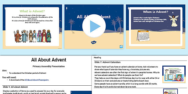 EYFS Advent Assembly Script and PowerPoint Pack - Twinkl