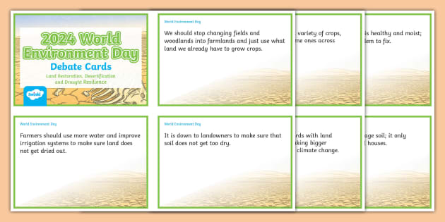 KS2 World Environment Day 2024 Debate Cards - Twinkl