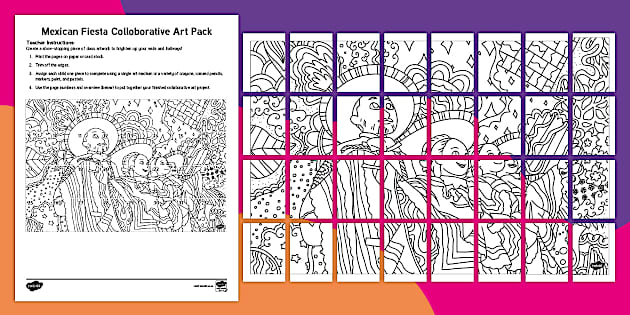 Mexican Fiesta Colloborative Art Pack (teacher made)