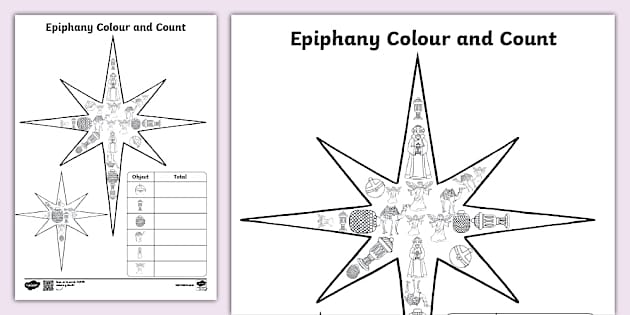 👉 Epiphany Colour and Count Worksheet - Twinkl