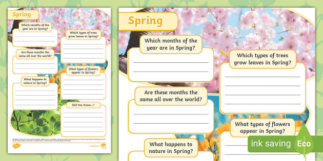 Spring Fact File Template (teacher made) - Twinkl