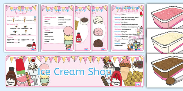 アイスクリーム屋さん 英語ロールプレイセット Ice Cream Shop Role Play English