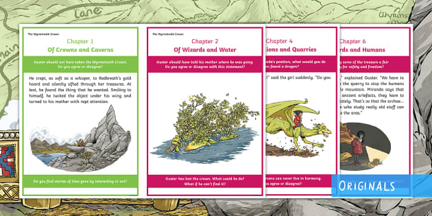 KS2 Fantasy Dragon Adventure Story 'The Wyrmstooth Crown' Discussion Cards