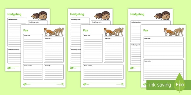 Woodland Animals Differentiated Fact File Worksheets - Twinkl