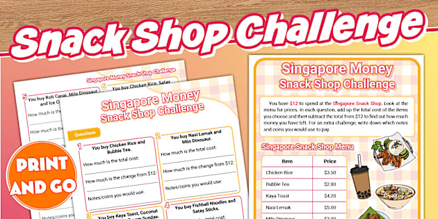 Singapore Money Snack Shop Challenge | Fun Role-Play Money Activity for ...