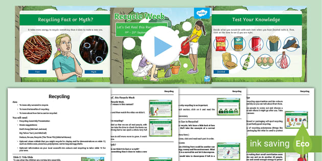 KS2 Recycling Week Assembly Pack (teacher made) - Twinkl