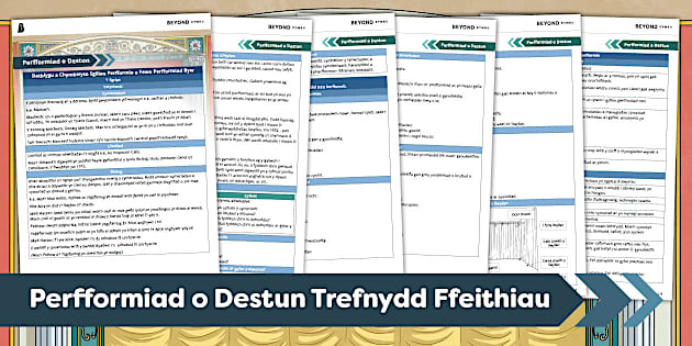 Perfformiad o Destun Trefnydd Ffeithiau
