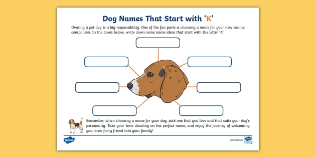 Dog names that start with k store