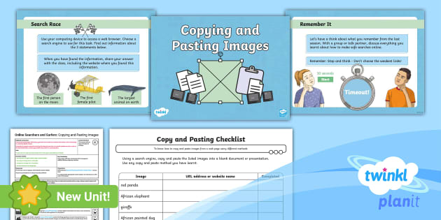 Computing - Copy and Pasting Images -Year 3-Lesson 5 -twinkl