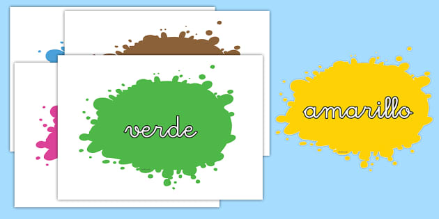 Palabras temáticas en imagen: Los colores - Twinkl