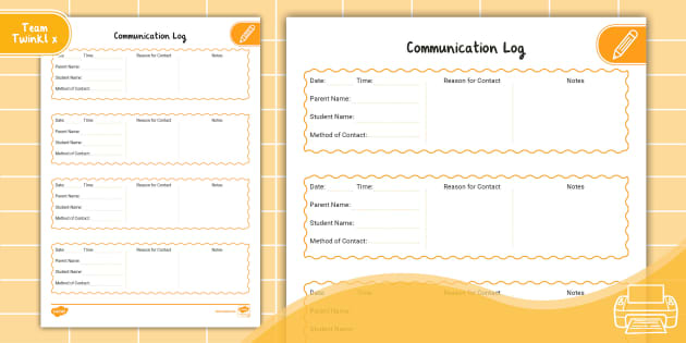 Teacher Planner | Communication Log (teacher made) - Twinkl