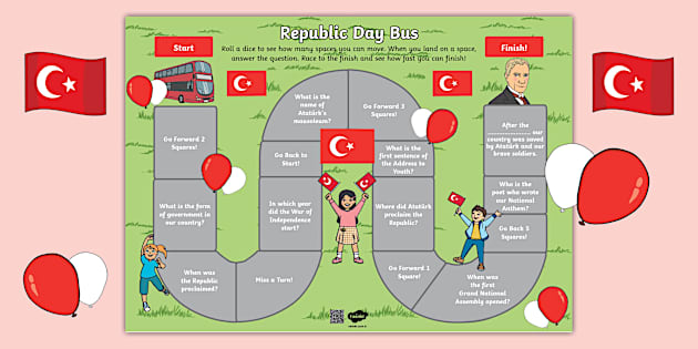 Republic Day Bus | Board Game (teacher made) - Twinkl