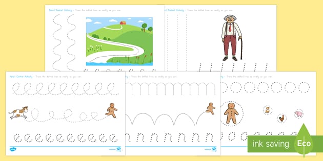 The Gingerbread Man Pencil Control Worksheet / Worksheets