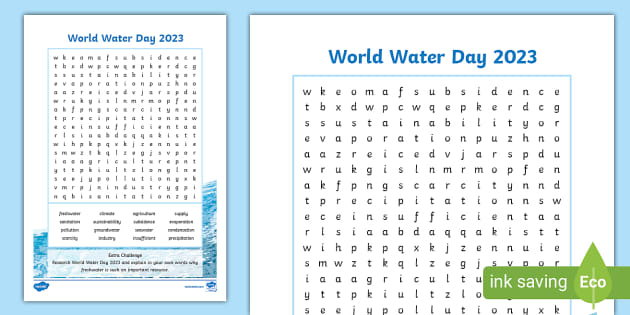 World Water Day Word Search - KS2 Resource (teacher made)