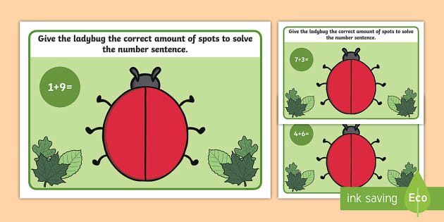 Addition Within 10 Ladybug Sensory Mats (teacher made)