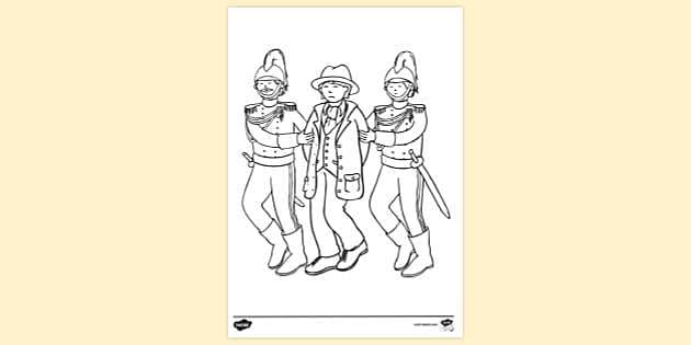 King's guard dragging away man | Colouring Sheets