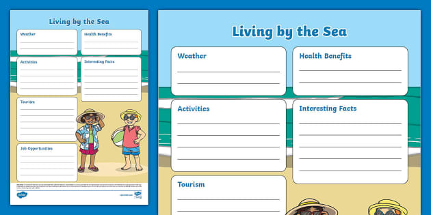 Living by the Sea Fact File Template (creat de profesori)