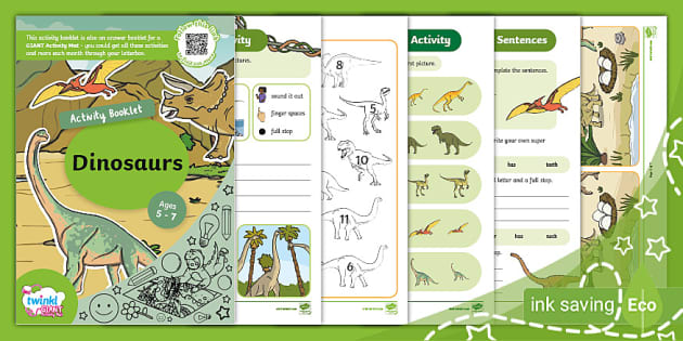 Dinosaurs Activity Booklet (Ages 5 - 7) (teacher made)