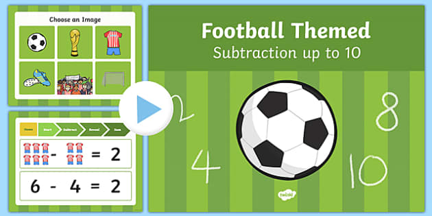 Football Themed Subtraction to 10 PowerPoint (teacher made)
