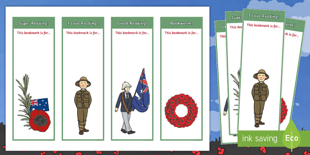 FREE! - Anzac Day Bookmarks (teacher made)