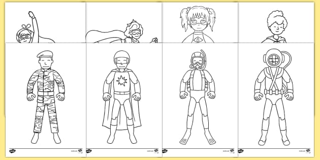 Action Toy Colouring Sheets - Twinkl