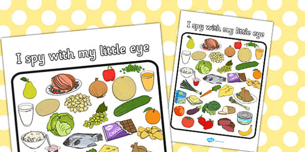 Food Themed I Spy With My Little Eye Activity - I spy, activity