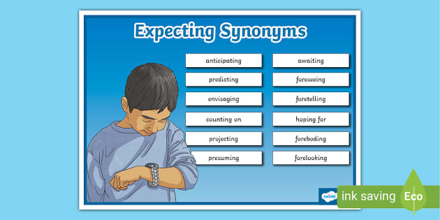 Other Words for 'Expecting' Word Mat (Teacher-Made) - Twinkl